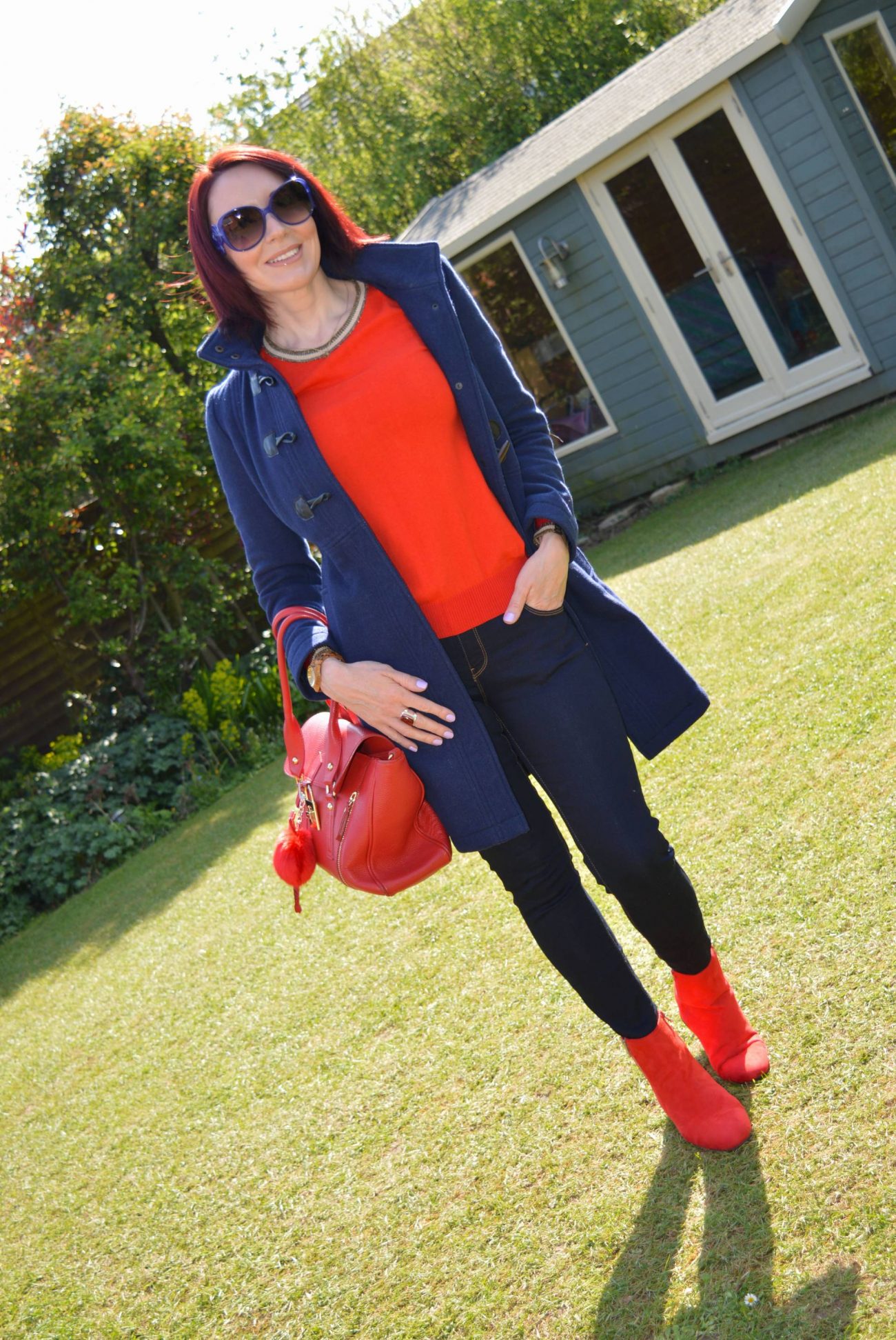 Navy and Bright Red – A Casual Outfit For Work + link up