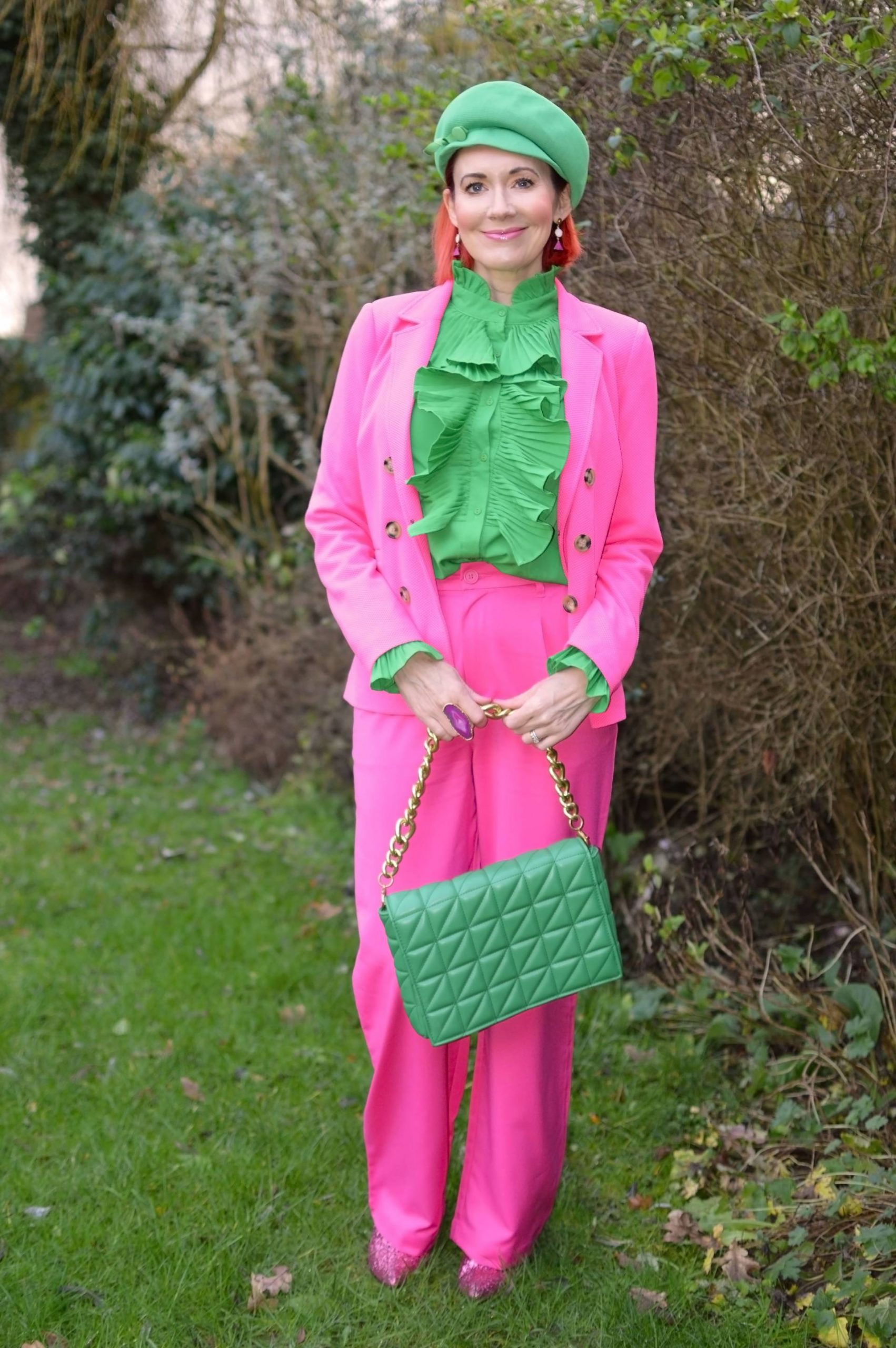 Hot Pink and Emerald Green + Style With a Smile Link Up - Style Splash
