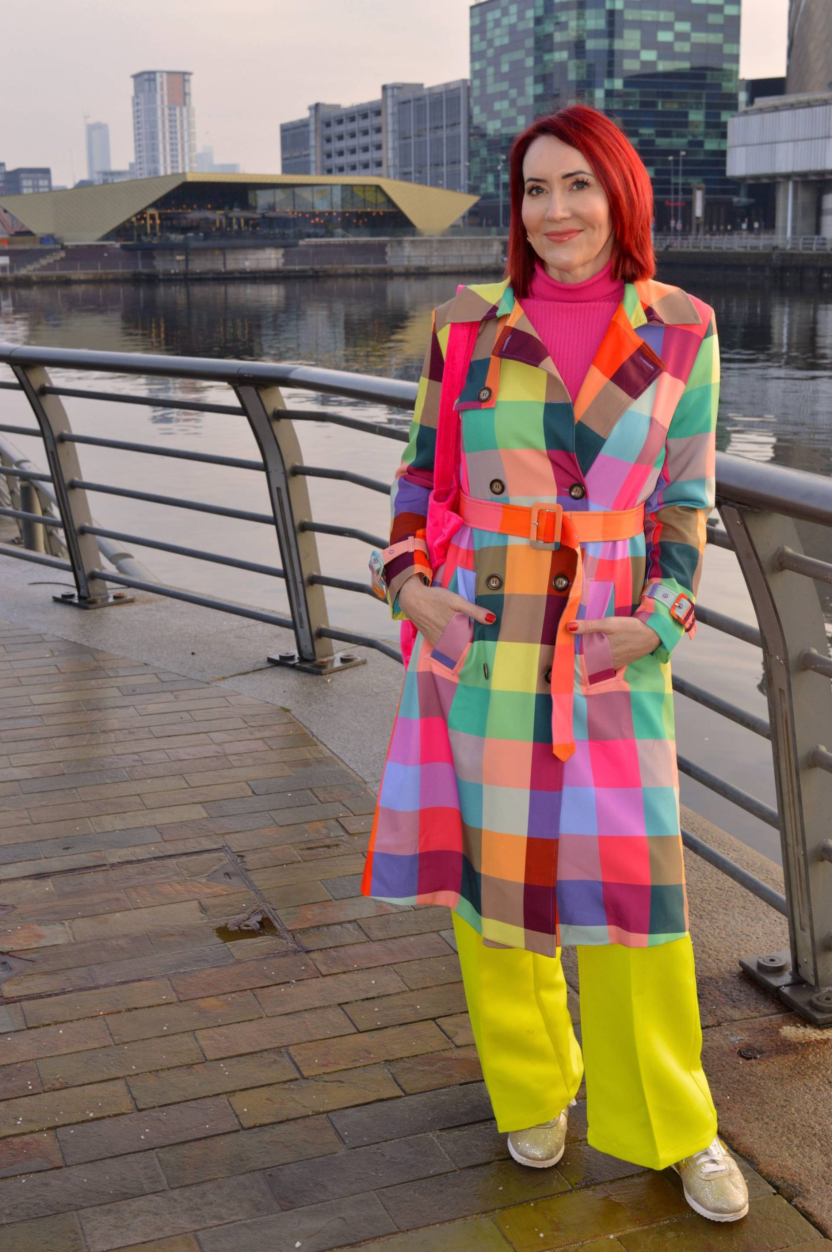 Colourful Check Trench Coat + Style With a Smile Link Up - Style Splash