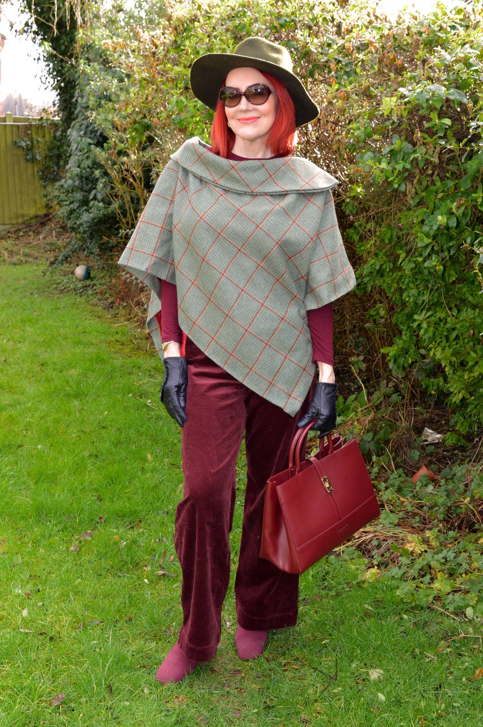 Tweed Cape and Burgundy Cords + Style With a Smile Link Up - Style Splash